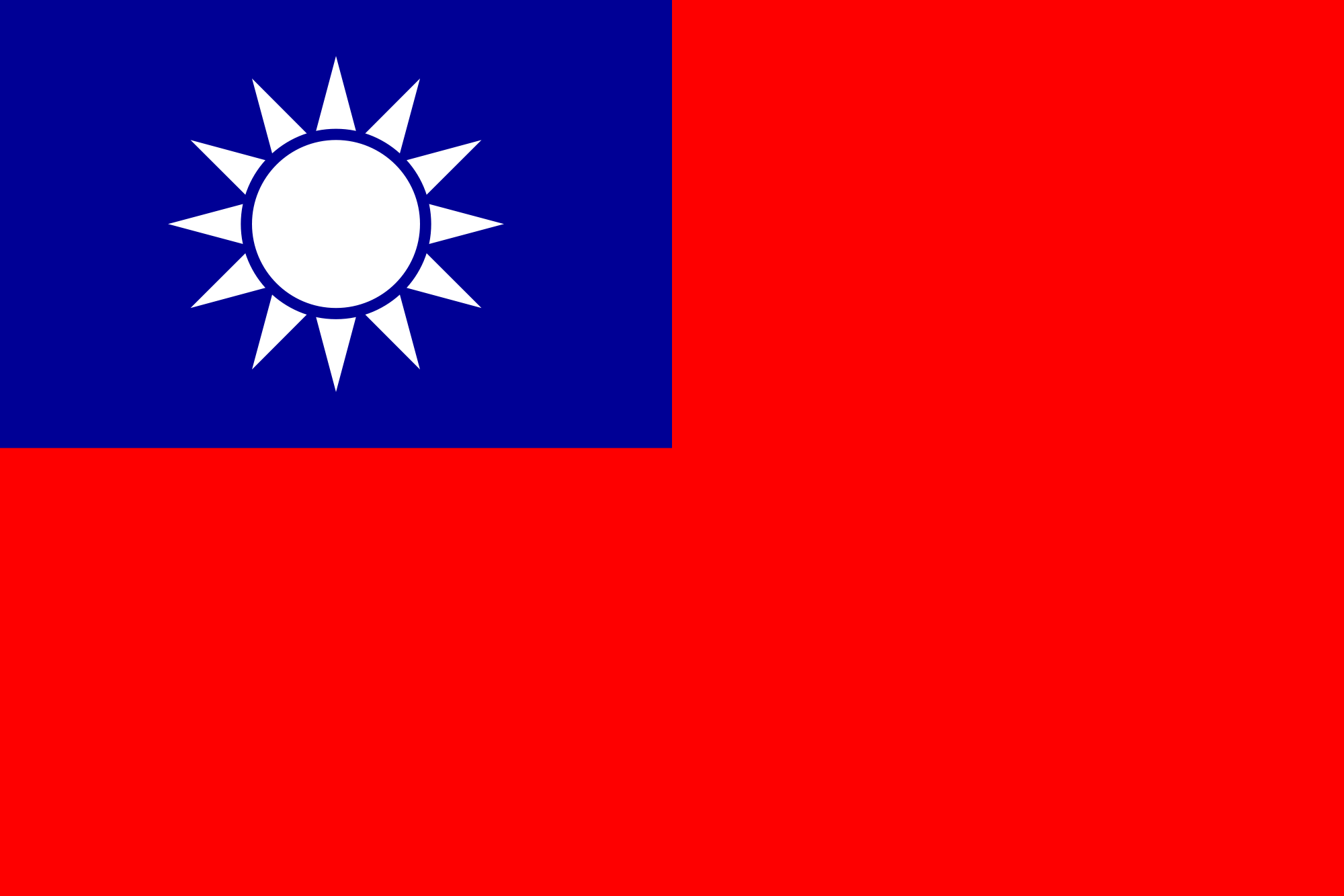 The official flag of the Taiwan
