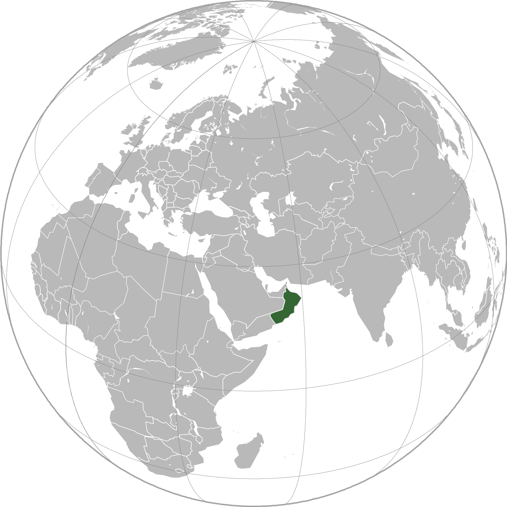Location Of The Oman In The World Map Location Of The Oman In The World Map