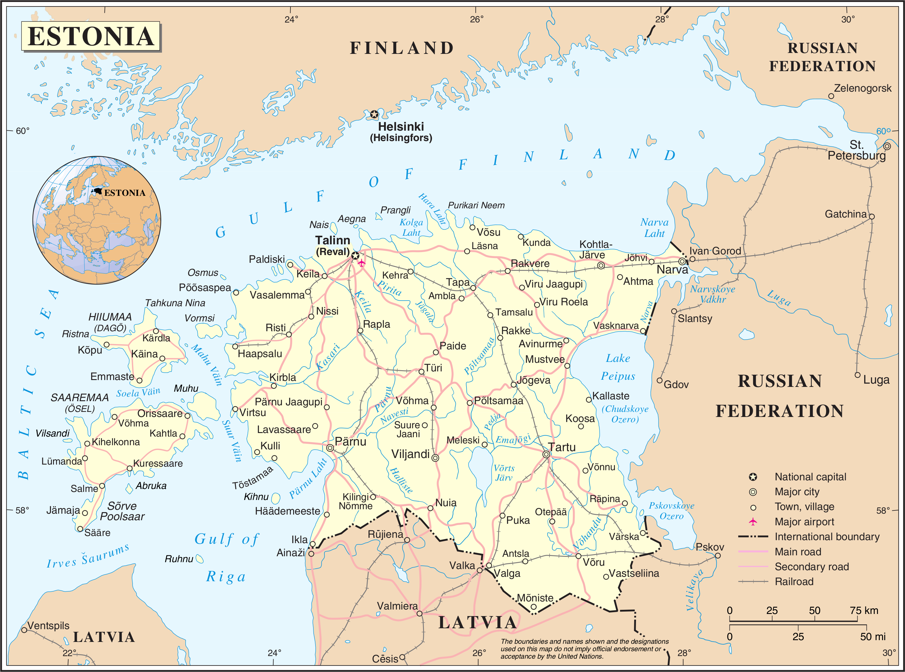 Map of the Estonia
