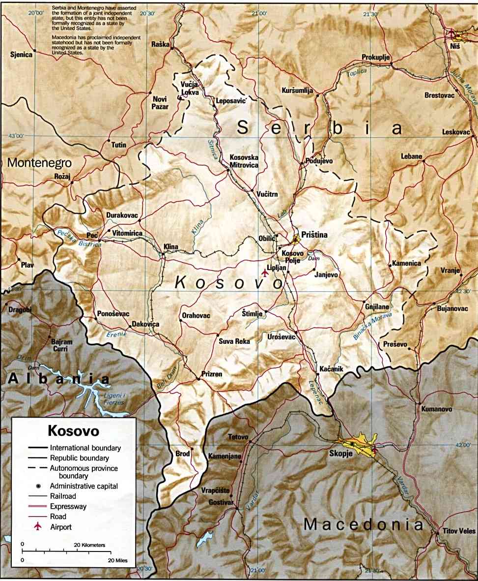 Map of the Kosovo