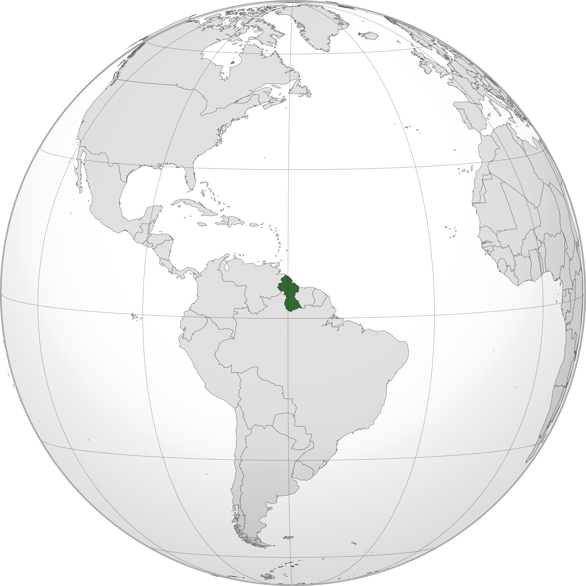 Location Of The Guyana In The World Map Location Of The Guyana In The World Map